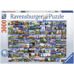 Ravensburger Puzzle 99 Beautiful Places in Europe, 3000 Puzzleteile, Made in Germany, FSC® - schützt Wald - weltweit, bunt