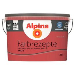 Alpina Wand- und Deckenfarbe Farbrezepte Flammendes Herz, Tiefes Rot, matt, 2,5 Liter, rot
