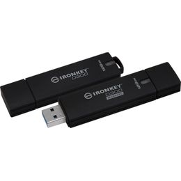 Kingston IronKey D300 128GB USB-Stick (USB 3.2, Lesegeschwindigkeit 250 MB/s), schwarz