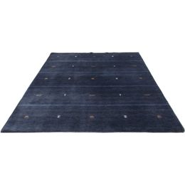 Wollteppich Gabbeh - Loribaft Softy - 240 x 174 cm - dunkelblau, morgenland, rechteckig, Höhe: 12 mm, Wohnzimmer, Einzelstück, blau