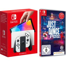 Nintendo Switch Switch OLED, inkl. Just Dance 2023 Edition (Code in a box), schwarz|weiß