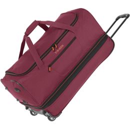 Travelite Reisetasche Basics, 70 cm, bordeaux, mit Rollen, rot