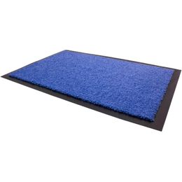 Fußmatte DANCER, PRIMAflor-Ideen in Textil, rechteckig, Höhe: 6 mm, Schmutzfangmatte, Uni-Farben, große Farbauswahl, waschbar, blau