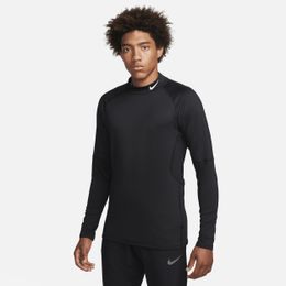 Nike Pro warmes Dri-FIT Fitness-Longsleeve mit Stehkragen für Herren - Schwarz