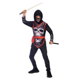 Amscan Vampir-Kostüm Ninja Kinderkostüm mit Skelett Print