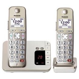 Panasonic KX-TGE262GN Schnurloses Telefon-Set mit Anrufbeantworter champagner