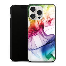 DeinDesign iPhone 15 Pro Max Handy Premium Silikon H&uuml;lle Handyh&uuml;lle schwarz Case Rainbow Colour Water Silikon Premium Case