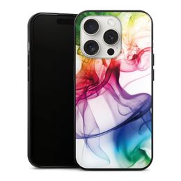 DeinDesign iPhone 15 Pro Handy Slim Case extra d&uuml;nn Silikon Handyh&uuml;lle schwarz H&uuml;lle Rainbow Colour Water Silikon Slim Case