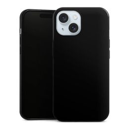 DeinDesign iPhone 15 Handy Slim Case extra d&uuml;nn Silikon Handyh&uuml;lle schwarz H&uuml;lle Colour Black Unicoloured Silikon Slim Case