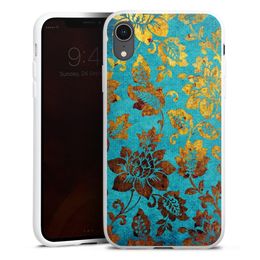 DeinDesign iPhone Xr Handy Silikon H&uuml;lle Case wei&szlig; Handyh&uuml;lle Flowers Vintage Ornament Silikon Case
