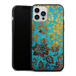 DeinDesign iPhone 13 Pro Max Handy Silikon H&uuml;lle Case schwarz Handyh&uuml;lle Flowers Vintage Ornament