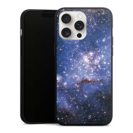 DeinDesign iPhone 15 Pro Max Handy Premium Silikon H&uuml;lle Handyh&uuml;lle schwarz Case Galaxy Weltall Weltraum Silikon Premium Case