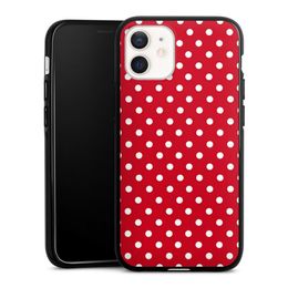 DeinDesign iPhone 12 mini Handy Silikon H&uuml;lle Case schwarz Handyh&uuml;lle Retro Polka Dots Points