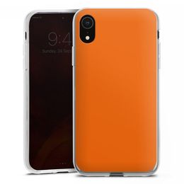 DeinDesign iPhone Xr Handy Silikon H&uuml;lle Case transparent Handyh&uuml;lle Orange Unicoloured Colour Silikon Case