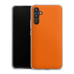 DeinDesign Galaxy A34 5G Handy Silikon Hülle Case transparent Handyhülle Unicoloured Orange Colour Silikon Case
