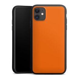 DeinDesign iPhone 11 Handy Premium Silikon H&uuml;lle Handyh&uuml;lle schwarz Case Orange Unicoloured Colour Silikon Premium Case