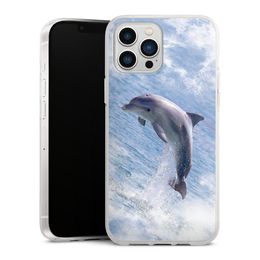 DeinDesign iPhone 13 Pro Max Handy Silikon H&uuml;lle Case transparent Handyh&uuml;lle Wale Ocean Dolphin Silikon Case