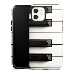 DeinDesign iPhone 12 mini Handy Panzer Handyh&uuml;lle robuste Outdoor H&uuml;lle Schutzh&uuml;lle gl&auml;nzend Klavier Music Piano Tough Case