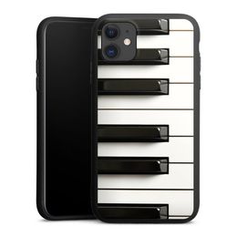 DeinDesign iPhone 11 Handy Premium Silikon H&uuml;lle Handyh&uuml;lle schwarz Case Piano Music Klavier Silikon Premium Case