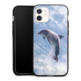 DeinDesign iPhone 12 Handy Silikon H&uuml;lle Case schwarz Handyh&uuml;lle Wale Ocean Dolphin