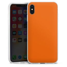 DeinDesign iPhone Xs Max Handy Silikon H&uuml;lle Case transparent Handyh&uuml;lle Orange Unicoloured Colour Silikon Case