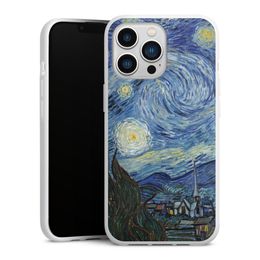 DeinDesign iPhone 13 Pro Handy Silikon H&uuml;lle Case wei&szlig; Handyh&uuml;lle The Starry Night Kunst Silikon Case
