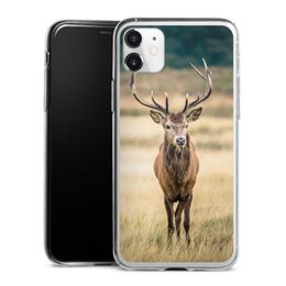 DeinDesign iPhone 11 Handy Slim Case Silikon Handyh&uuml;lle transparent H&uuml;lle extra d&uuml;nn Meadow Deer Forrest Silikon Slim Case