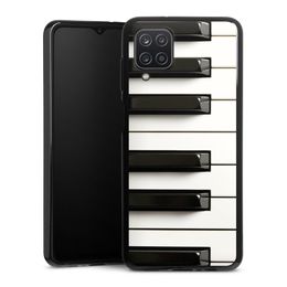 DeinDesign Galaxy A12 Handy Silikon H&uuml;lle Case schwarz Handyh&uuml;lle Piano Music Klavier