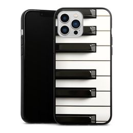 DeinDesign iPhone 13 Pro Max Handy Silikon H&uuml;lle Case schwarz Handyh&uuml;lle Klavier Music Piano