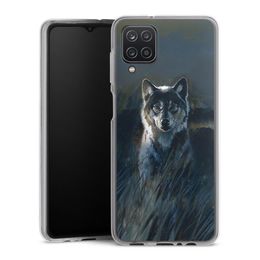 DeinDesign Galaxy A12 Handy Silikon H&uuml;lle Case transparent Handyh&uuml;lle Wolf Painting Nature Silikon Case