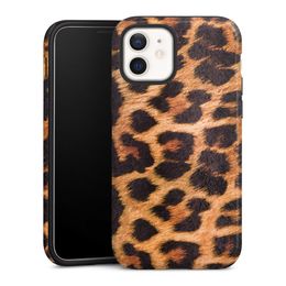 DeinDesign iPhone 12 mini Handy Panzer Handyh&uuml;lle robuste Outdoor H&uuml;lle Schutzh&uuml;lle gl&auml;nzend Animal Print Leopard Fur Tough Case