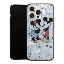 DeinDesign iPhone 15 Pro Max Handy Premium Silikon H&uuml;lle Handyh&uuml;lle schwarz Case Vintage Disney Silikon Premium Case
