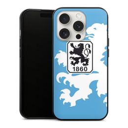 DeinDesign iPhone 15 Pro Handy Slim Case extra d&uuml;nn Silikon Handyh&uuml;lle schwarz H&uuml;lle Coat Of Arms Tsv 1860 M&uuml;nchen Official Licensed Product Silikon Slim Case