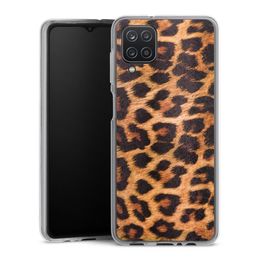 DeinDesign Galaxy A12 Handy Silikon H&uuml;lle Case transparent Handyh&uuml;lle Animal Print Leopard Fur Silikon Case