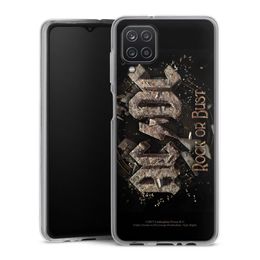 DeinDesign Galaxy A12 Handy Silikon H&uuml;lle Case transparent Handyh&uuml;lle Rock Or Bust Official Licensed Product Acdc Silikon Case