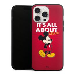 DeinDesign iPhone 15 Pro Max Handy Premium Silikon H&uuml;lle Handyh&uuml;lle schwarz Case Disney Official Licensed Product Mouse Silikon Premium Case