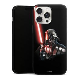 DeinDesign iPhone 15 Pro Max Handy Premium Silikon H&uuml;lle Handyh&uuml;lle schwarz Case Merchandise Darth Vader Star Wars Silikon Premium Case