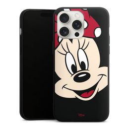 DeinDesign iPhone 15 Pro Max Handy Premium Silikon H&uuml;lle Handyh&uuml;lle schwarz Case Disney Minnie Mouse Official Licensed Product Silikon Premium Case