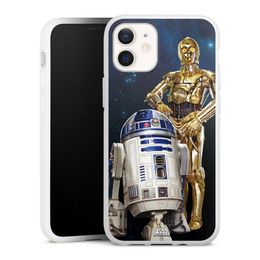 DeinDesign iPhone 12 mini Handy Silikon Hülle Case weiß Handyhülle Star Wars Weltall R2d2 Silikon Case