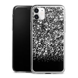 DeinDesign iPhone 11 Handy Slim Case Silikon Handyh&uuml;lle transparent H&uuml;lle extra d&uuml;nn Muster Glitzer Snowflake Silikon Slim Case