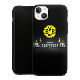 DeinDesign iPhone 14 Handy Premium Silikon H&uuml;lle Handyh&uuml;lle schwarz Case Borussia Dortmund Stadium Bvb Silikon Premium Case