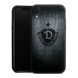 DeinDesign iPhone Xr Handy Premium Silikon H&uuml;lle Handyh&uuml;lle schwarz Case Sg Dynamo Dresden Official Licensed Product Vintage Silikon Premium Case