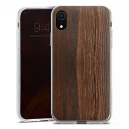 DeinDesign iPhone Xr Handy Silikon H&uuml;lle Case transparent Handyh&uuml;lle Wood Nut Tree Wooden Look Silikon Case