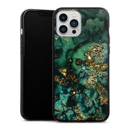 DeinDesign iPhone 13 Pro Max Handy Silikon H&uuml;lle Case schwarz Handyh&uuml;lle Muster Glitzer Marble