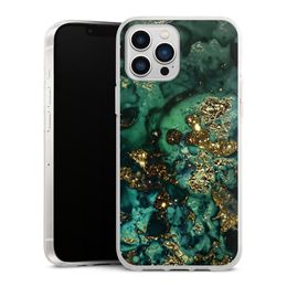 DeinDesign iPhone 13 Pro Max Handy Silikon H&uuml;lle Case transparent Handyh&uuml;lle Muster Glitzer Marble Silikon Case