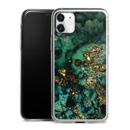DeinDesign iPhone 11 Handy Slim Case Silikon Handyh&uuml;lle transparent H&uuml;lle extra d&uuml;nn Marble Muster Glitzer Silikon Slim Case