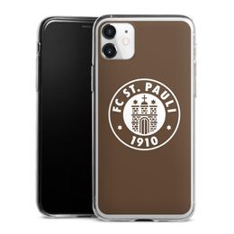 DeinDesign iPhone 11 Handy Slim Case Silikon Handyh&uuml;lle transparent H&uuml;lle extra d&uuml;nn Official Licensed Product Coat Of Arms Fc St. Pauli Silikon Slim Case