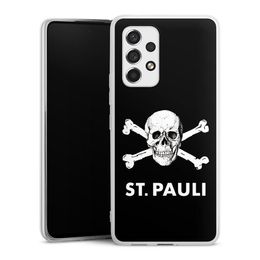 DeinDesign Galaxy A53 5G Handy Silikon H&uuml;lle Case transparent Handyh&uuml;lle Official Licensed Product Fc St. Pauli Totenkopf Silikon Case