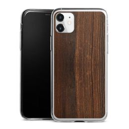 DeinDesign iPhone 11 Handy Slim Case Silikon Handyh&uuml;lle transparent H&uuml;lle extra d&uuml;nn Nut Tree Wooden Look Wood Silikon Slim Case