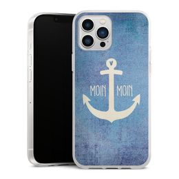 DeinDesign iPhone 13 Pro Max Handy Silikon H&uuml;lle Case transparent Handyh&uuml;lle Anchor Maritim Blue Silikon Case
